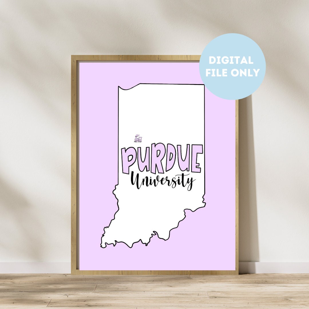 Purdue University Map Wall Art | Fun Purdue Art | Purdue Room Decor - Etsy