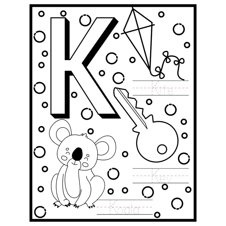 Alphabet Coloring Pages Preschool Worksheets Alphabet - Etsy