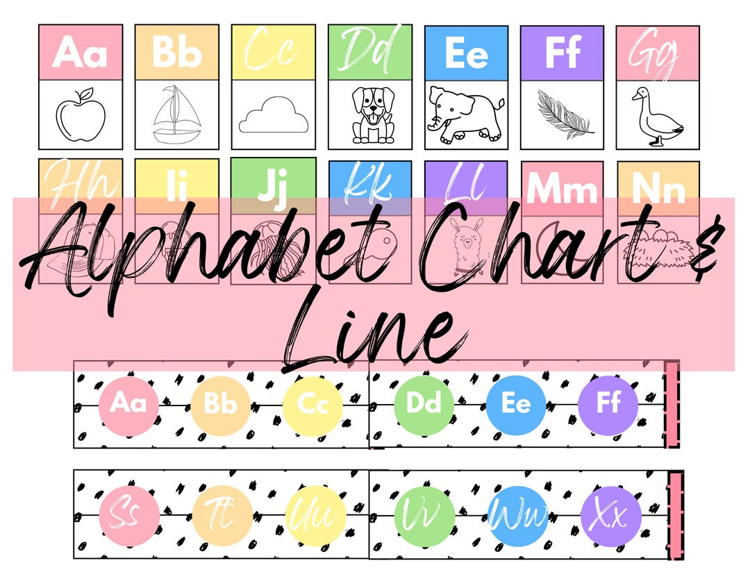 Rainbow Alphabet Chart and Alphabet Line - Etsy Canada