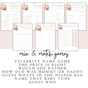Pink Fall Baby Shower Game Bundle, Fall in Love Baby Girl Baby Shower ...
