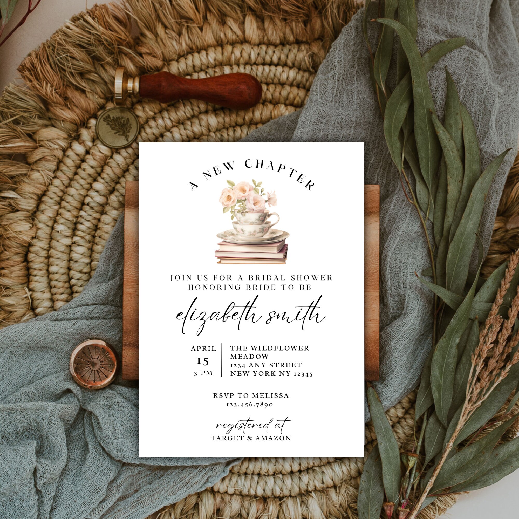New Chapter Bridal Shower Invitation Booked Themed Bridal Shower ...