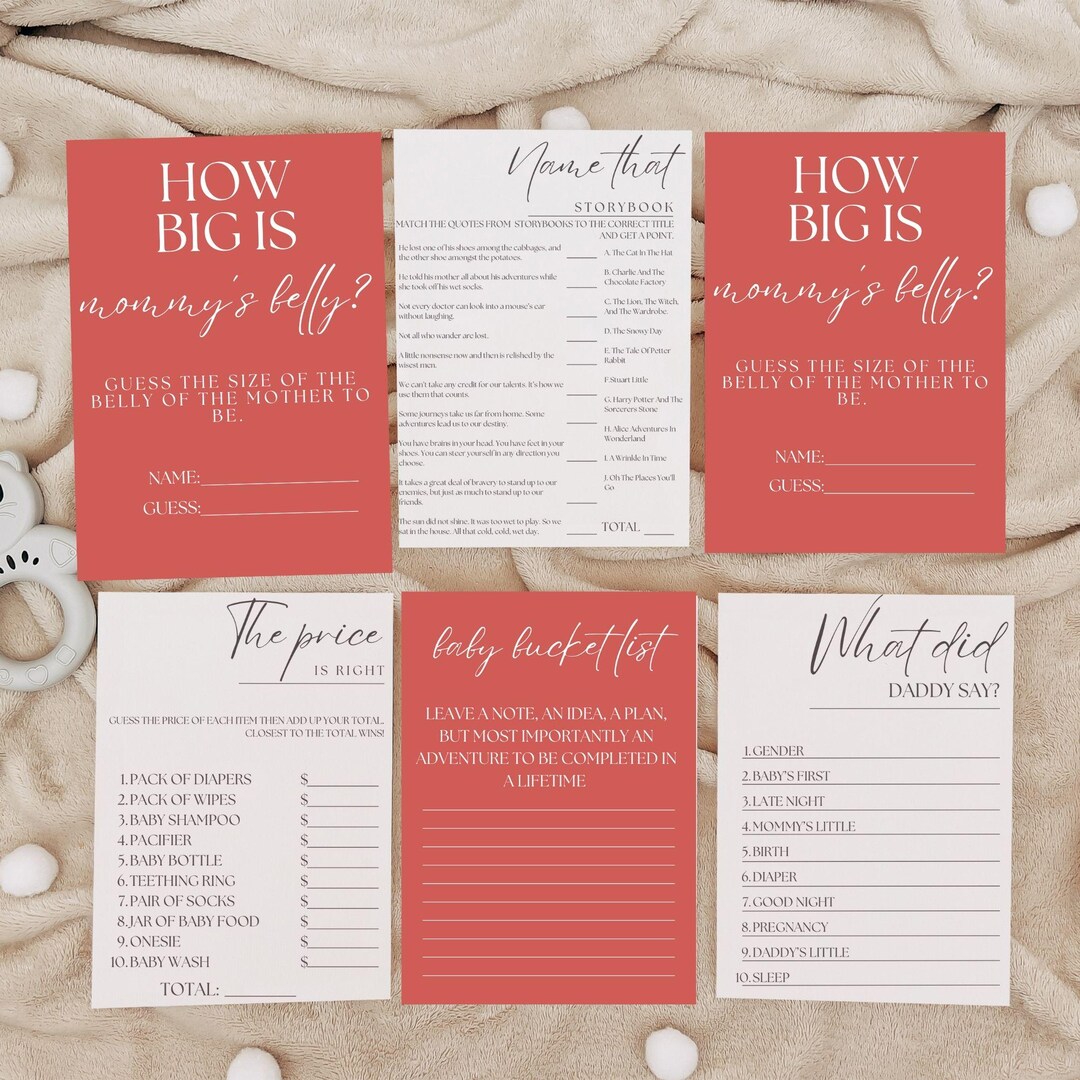 Santa Baby Baby Shower Games Bundle, Christmas Baby Shower Games ...