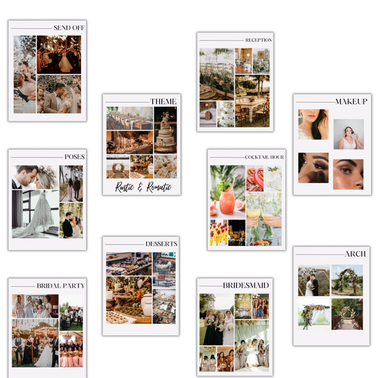Wedding Mood Board Template, Digital Wedding Planner Template, Wedding ...