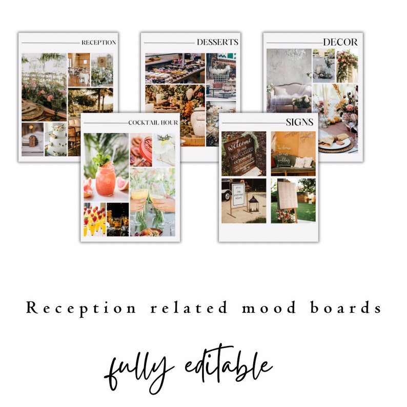 Wedding Mood Board Template, Digital Wedding Planner Template, Wedding ...