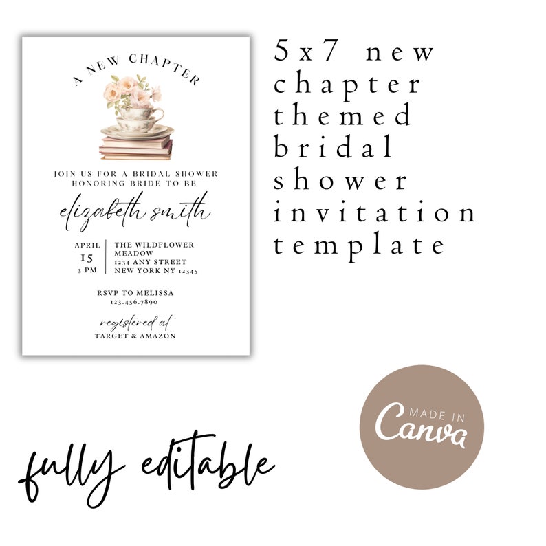 New Chapter Bridal Shower Invitation Booked Themed Bridal Shower ...