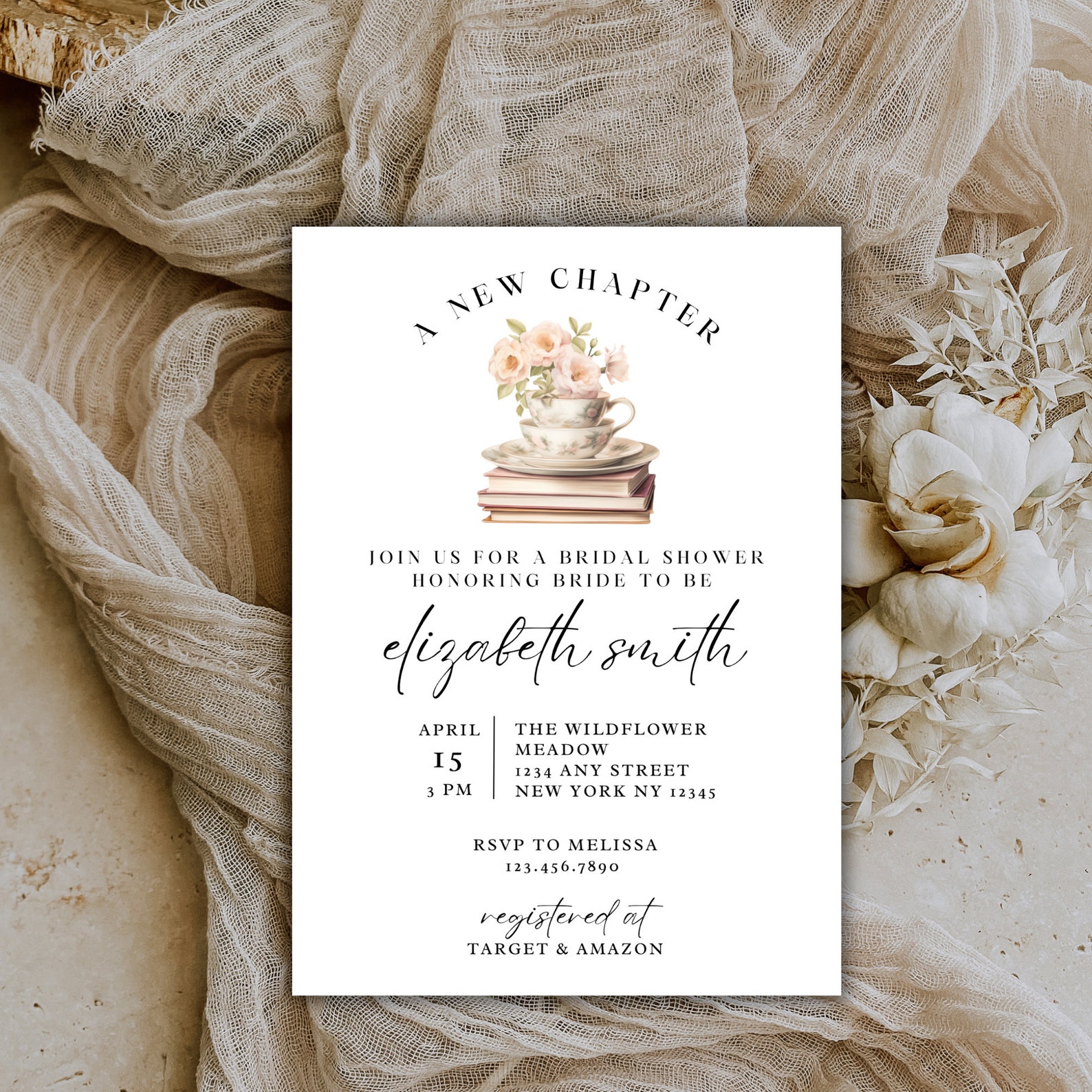 New Chapter Bridal Shower Invitation Booked Themed Bridal Shower ...