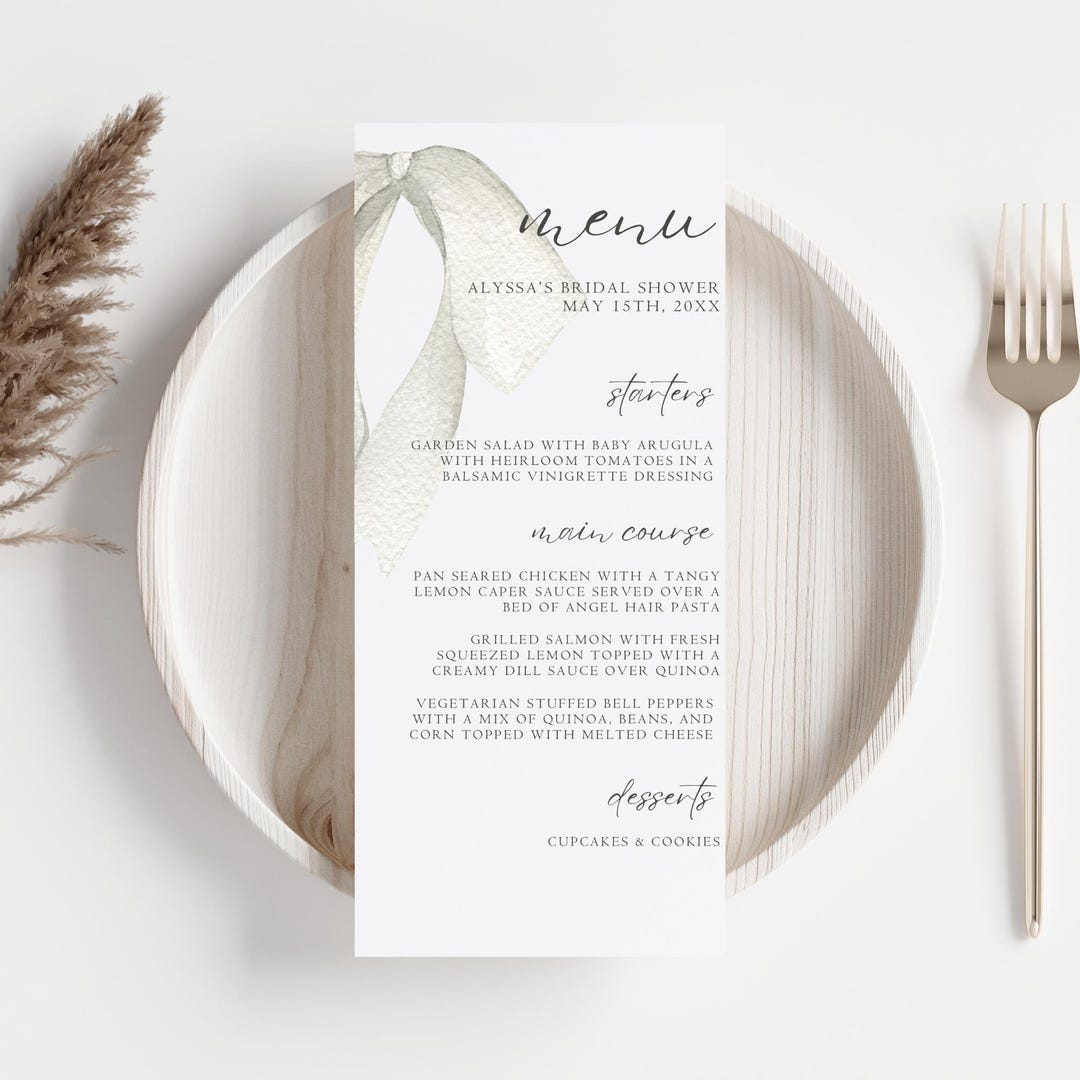 She’s Tying the Knot Bridal Shower Menu, Tying the Knot Bridal Brunch ...