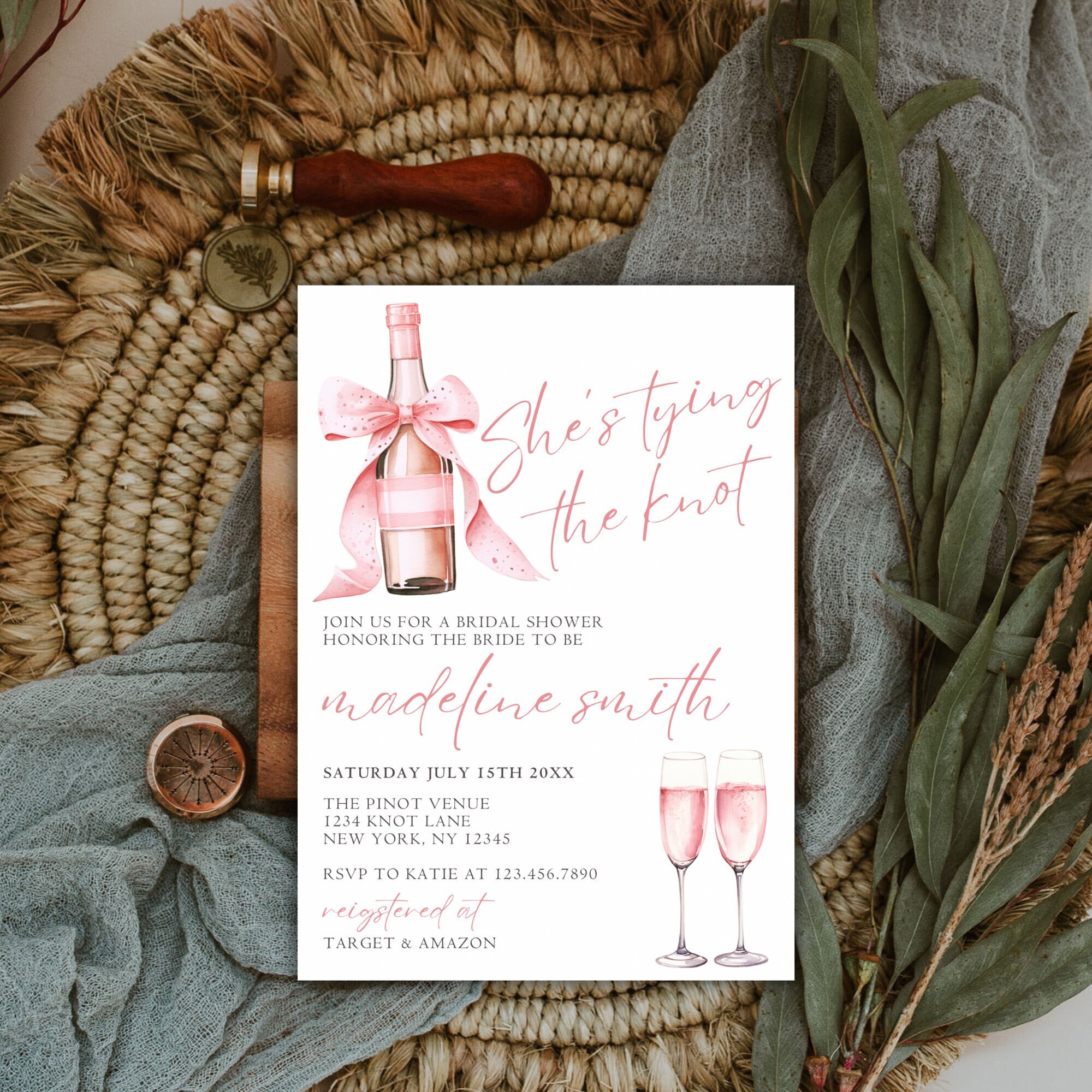 Shes Tying the Knot Bridal Shower Invitation Template Tying the Knot ...