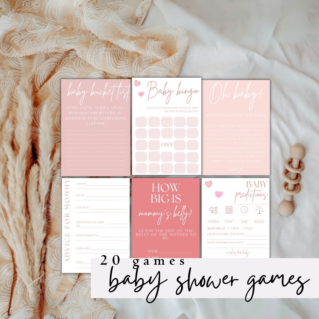 Valentine Day Baby Shower Games, Girl Baby Shower Game Bundle, A Little ...