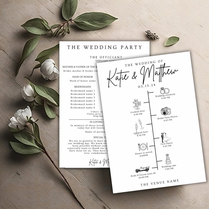 Infographic Wedding Program Wedding Day Program Wedding - Etsy