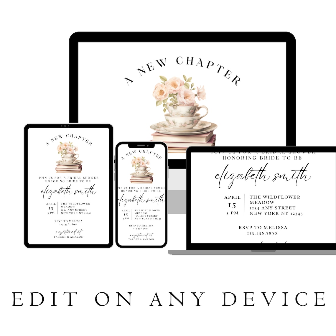 New Chapter Bridal Shower Invitation Booked Themed Bridal Shower ...