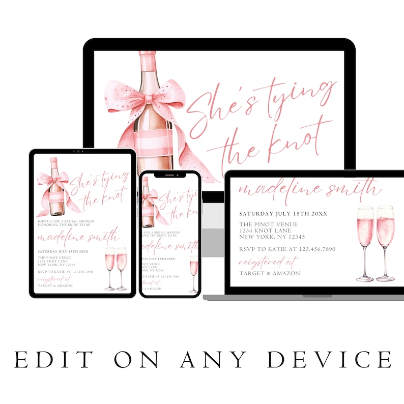 Shes Tying the Knot Bridal Shower Invitation Template Tying the Knot ...