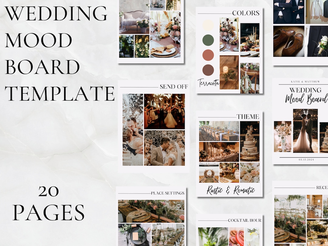 Wedding Mood Board Template Digital Wedding Planner Template - Etsy