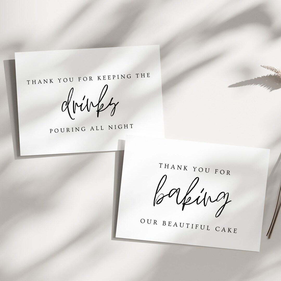 Modern Wedding Vendor Thank You Card Template, Editable Vendor ...