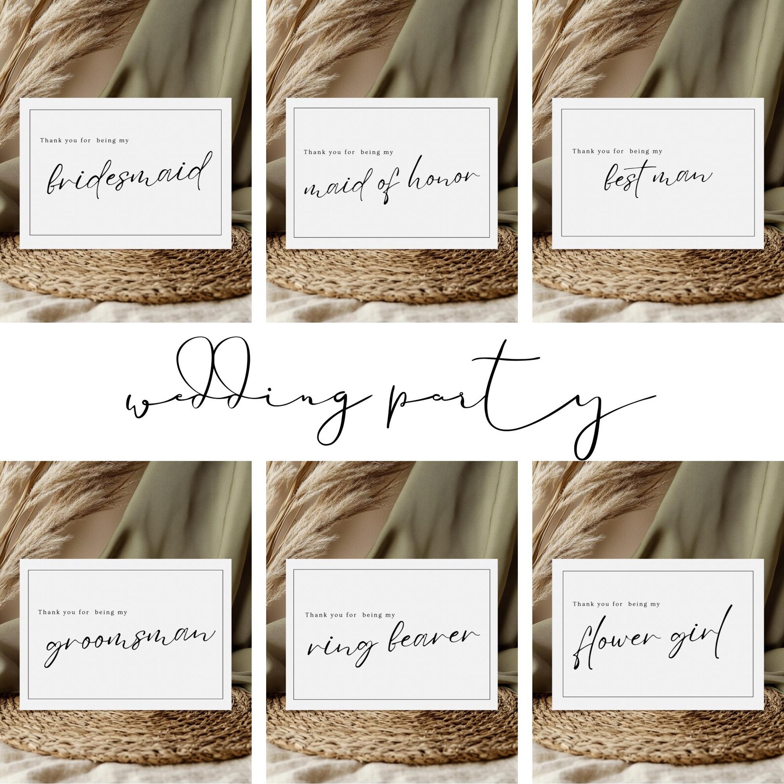 Printable Wedding Vendor Thank You Cards, Printable Thank You Cards for ...