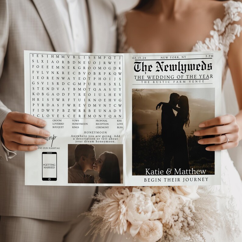 Wedding Newspaper Template With Photo, Wedding Newspaper Template ...