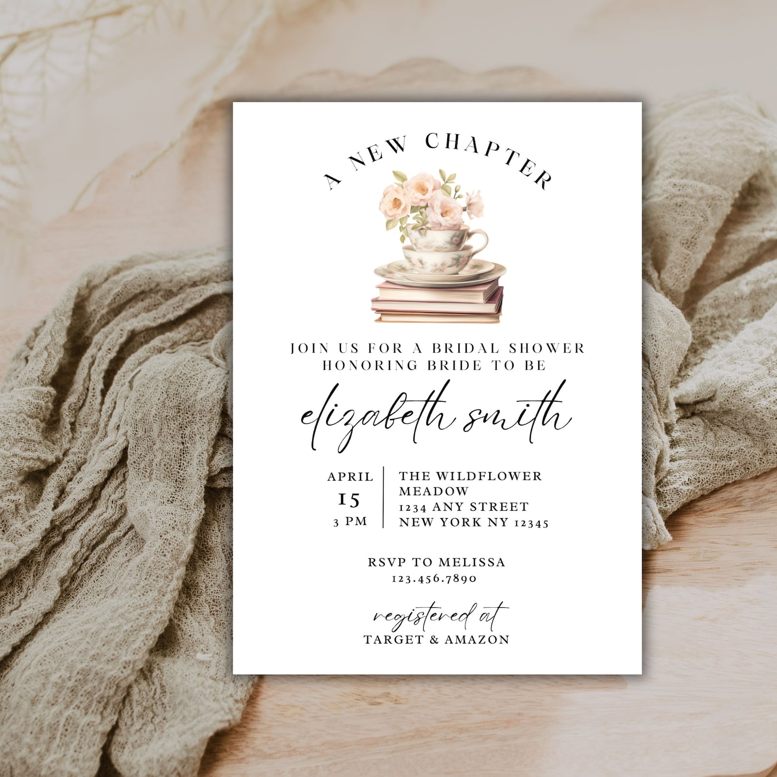 New Chapter Bridal Shower Invitation Booked Themed Bridal Shower Invitation Template A New ...