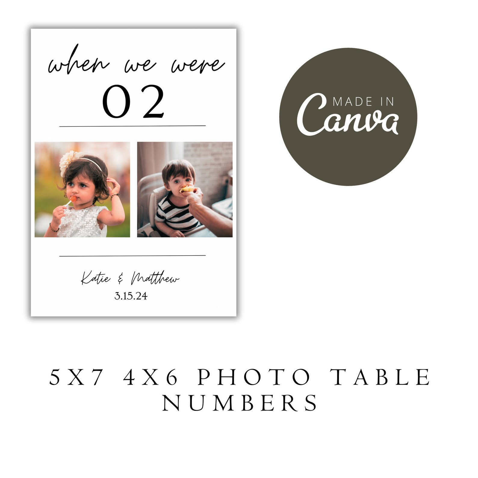 Photo Table Numbers Minimalist Wedding Table Number Modern Wedding Boho ...