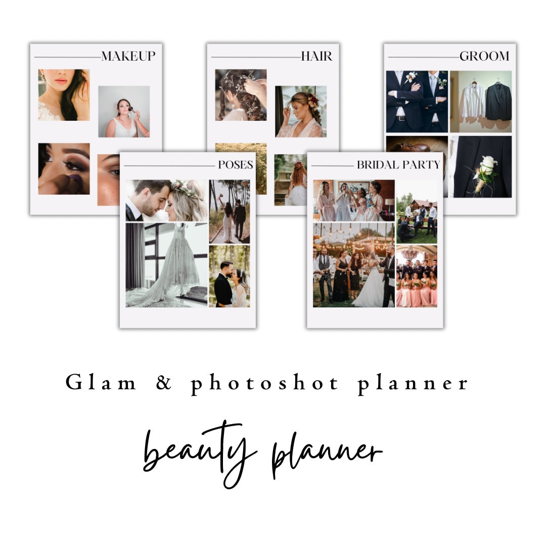 Wedding Mood Board Template, Digital Wedding Planner Template, Wedding ...