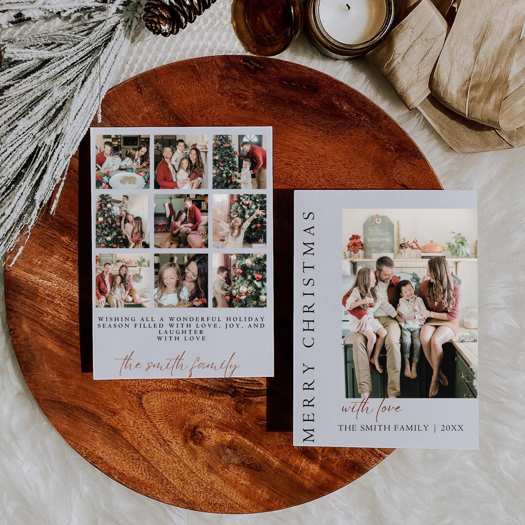Year in Review Christmas Card Template, Family Photo Christmas Card ...