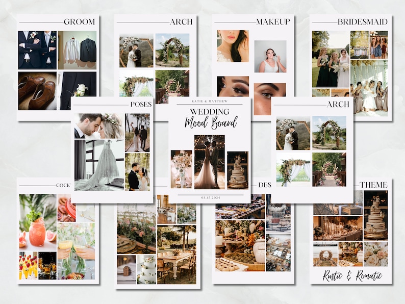 Wedding Mood Board Template Digital Wedding Planner Template - Etsy