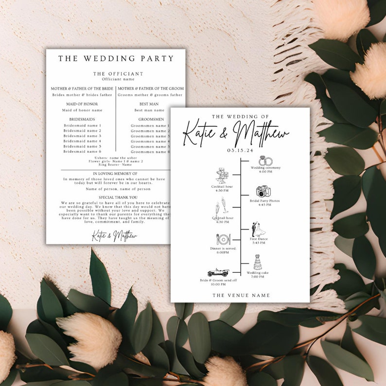 Infographic Wedding Program Wedding Day Program Wedding - Etsy
