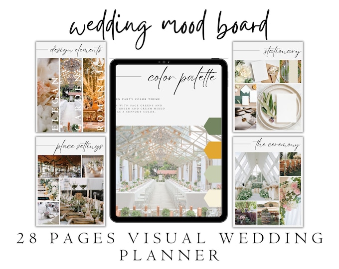 Visual Wedding Planner Template, Wedding Mood Board, Wedding Vision ...