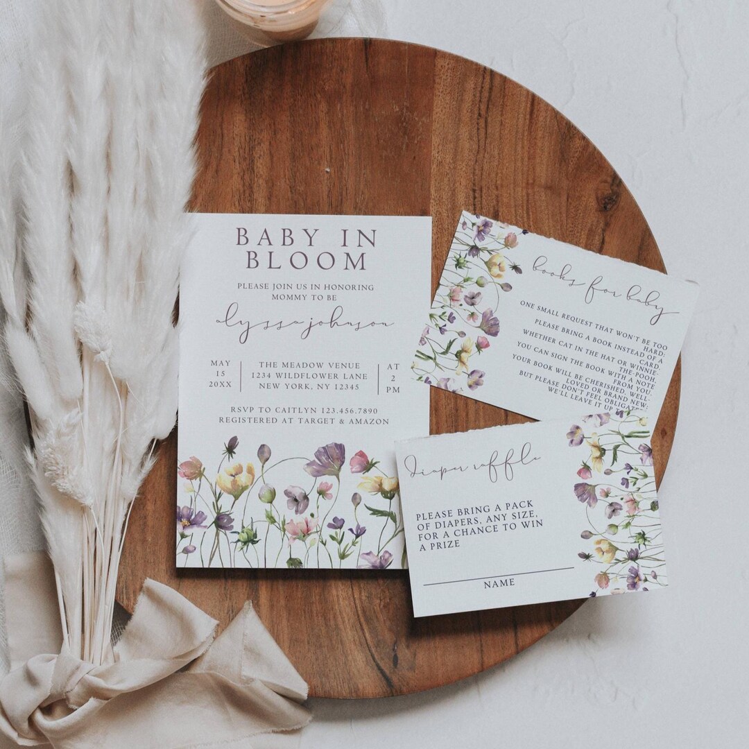 Baby in Bloom Baby Shower Invitation, Wildflower Baby Shower Invitation ...