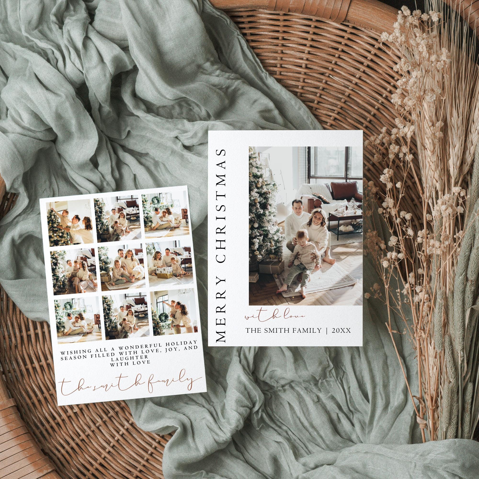Holiday Cards Editable Christmas Cards Templates, Printable Photo ...