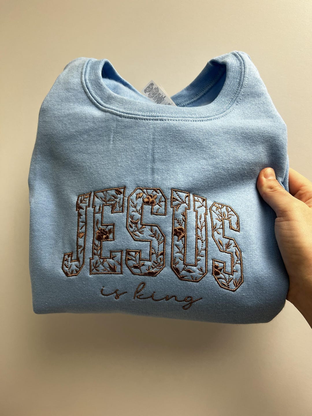 Embroidered Jesus Crew Neck, Jesus is King, Jesus the Way the Truth the ...