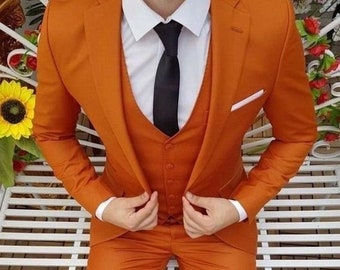 Orange Men Suit - Etsy