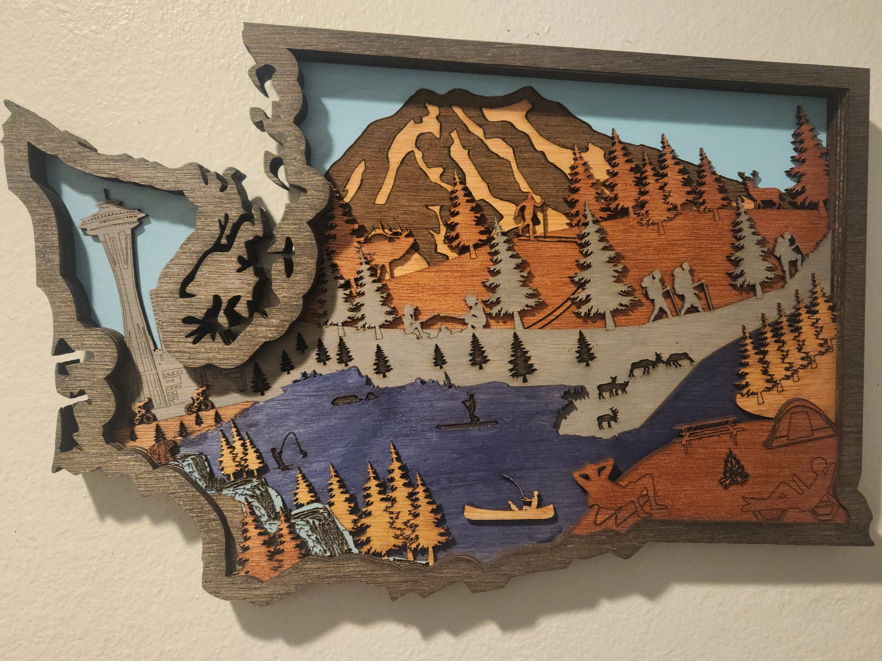 Washington SVG, DXF, Ai 7 Layered Laser Cut Design - Etsy