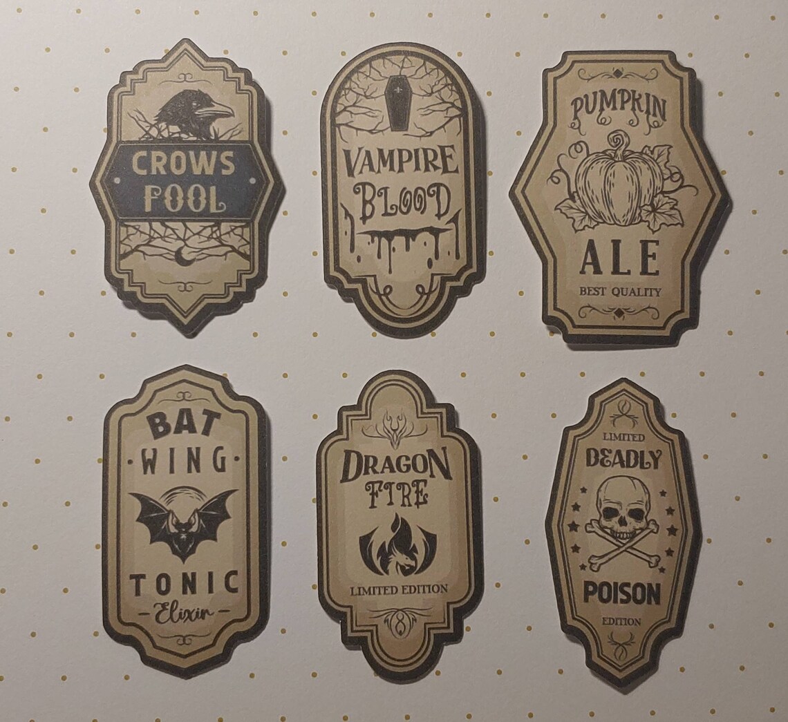 Vintage Apothecary, Spooky Ingredient, Elixir Bottle Labels, Halloween ...
