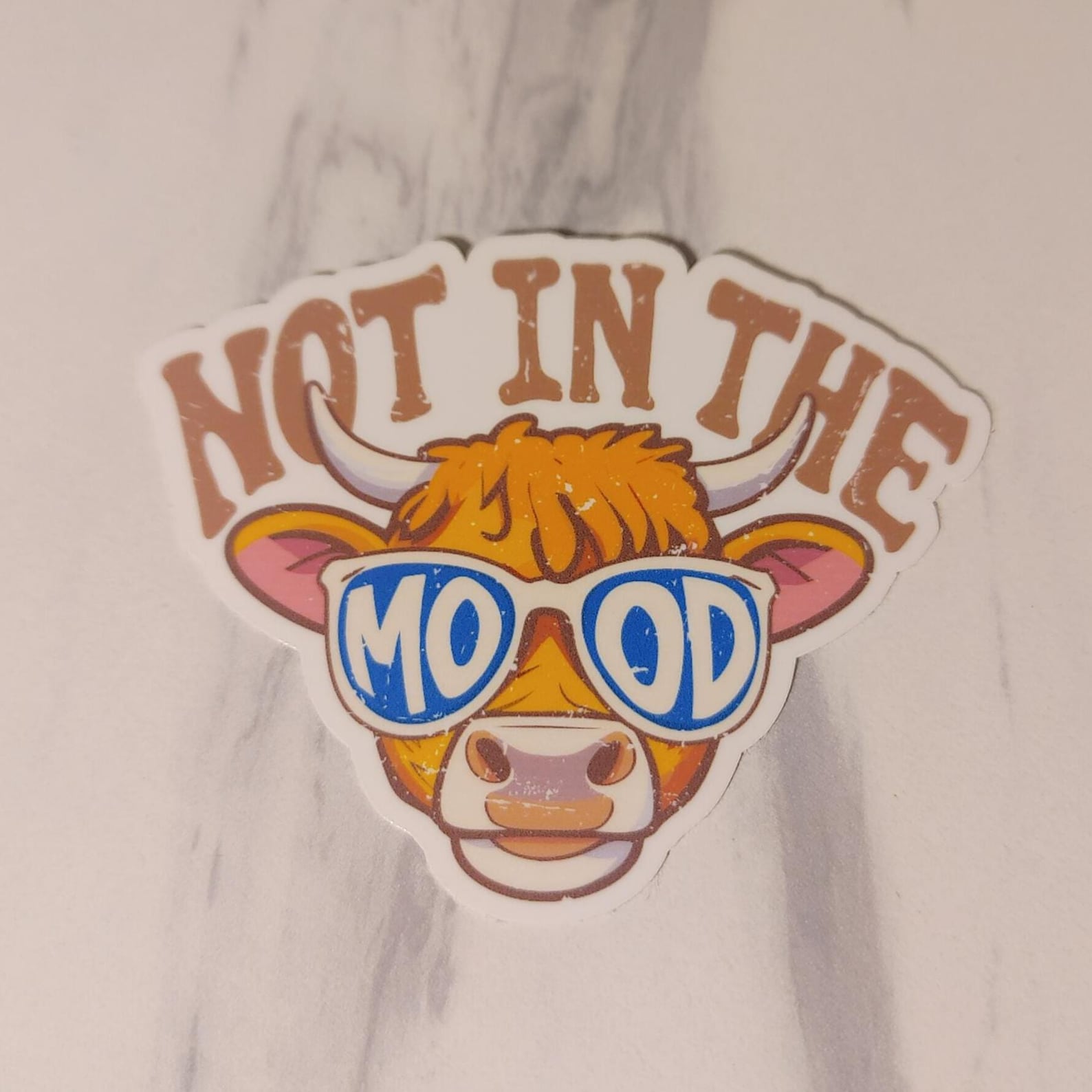 Not in the Mood Cow Waterproof Sticker Vinyl Decal - Etsy