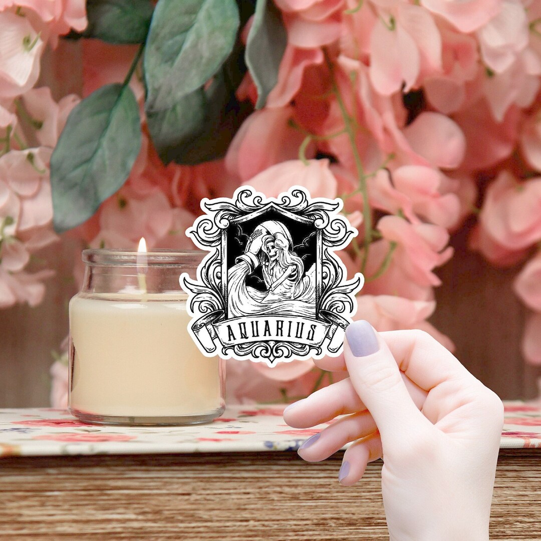 Zodiac Aquarius Decal Astrology Horoscope Sticker Black & - Etsy