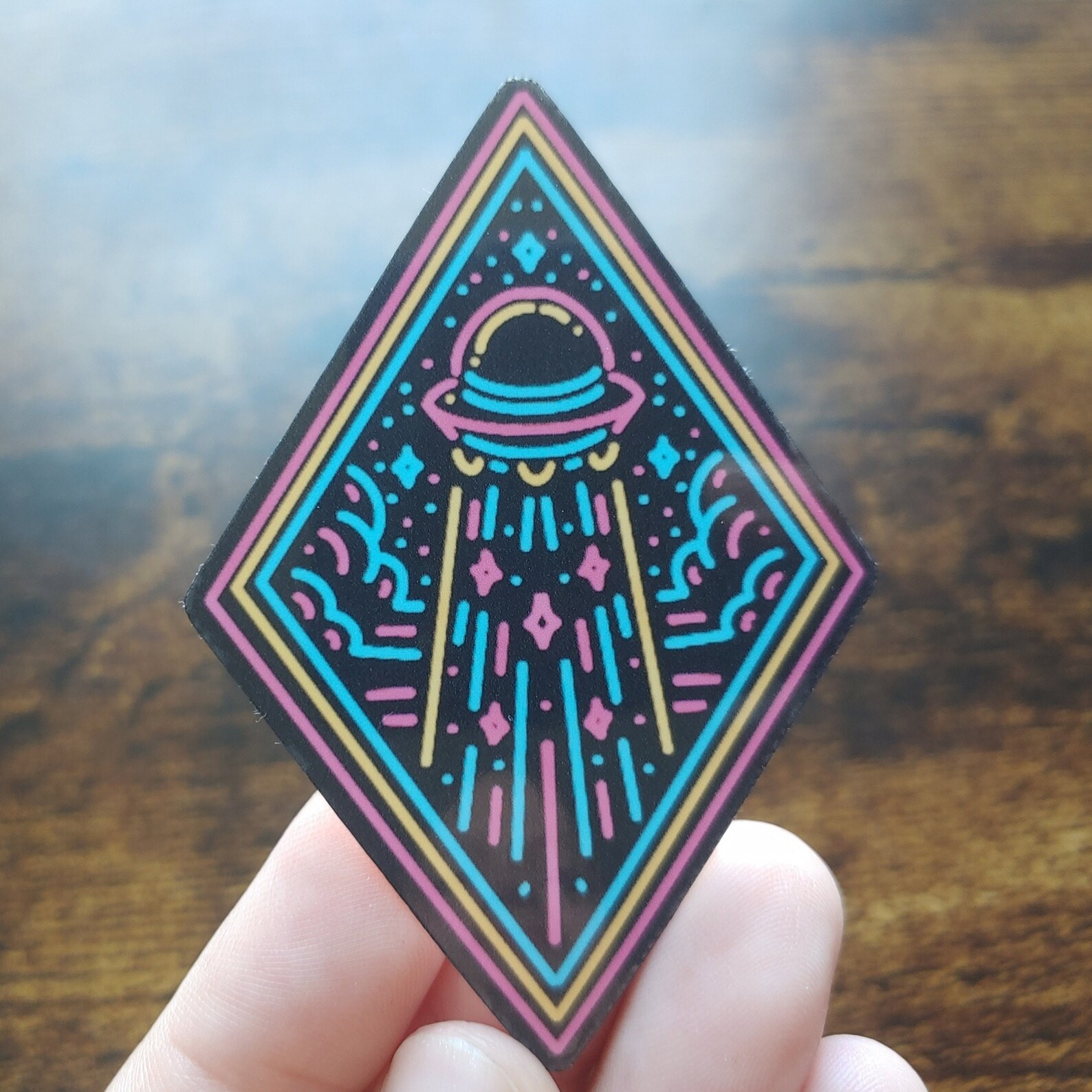 Neon Retro Space Sticker, Abduction, UFO, Alien, Extraterrestrial ...