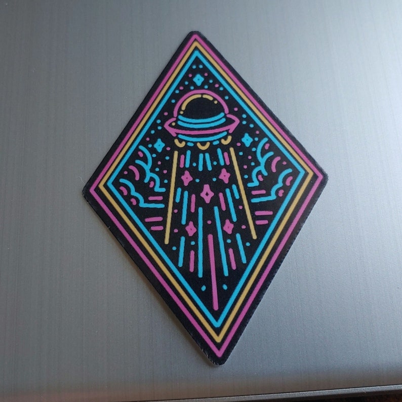Neon Retro Space Sticker, Abduction, UFO, Alien, Extraterrestrial ...