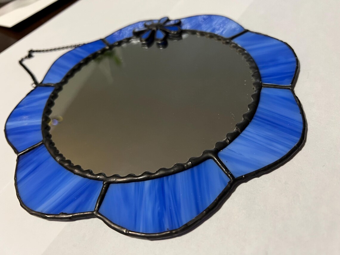 Stained Glass Mirror-blue - Etsy