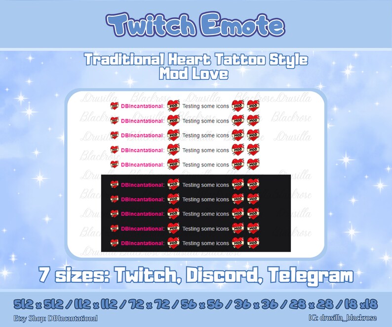 Twitch MOD Appreciation Emote, Red Heart MOD Love, Traditional Tattoo ...