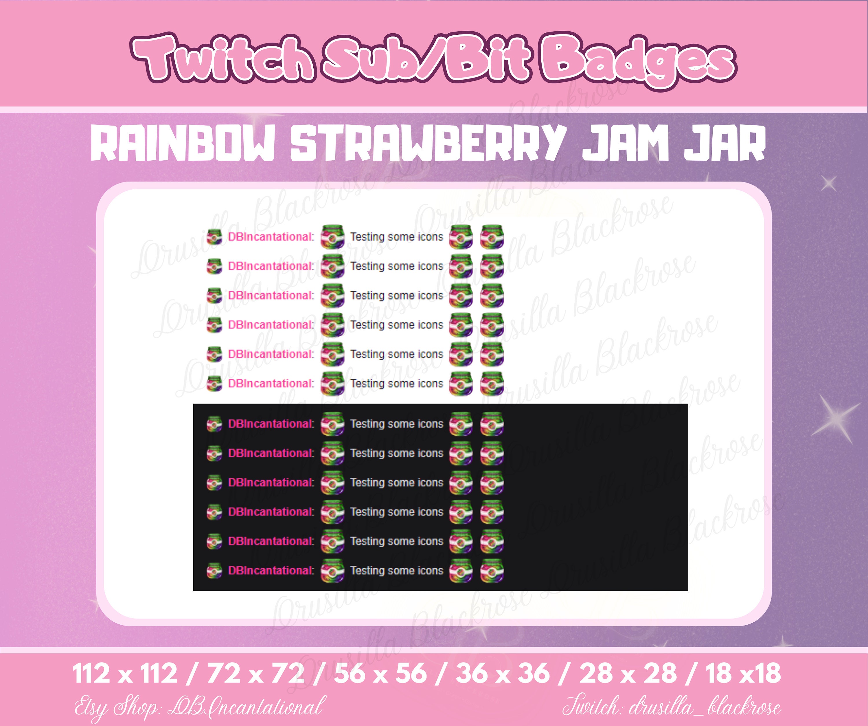 Rainbow Strawberry Jam Jar Twitch Channel Points Icon, Glass Pot Emote ...