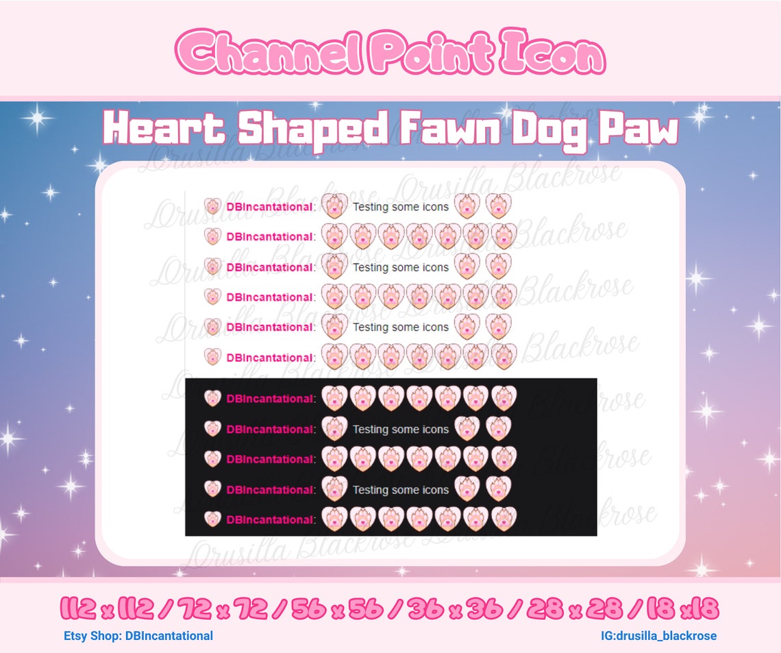 Heart Dog Paw Twitch Icon: Fawn Channel Points Badge (digital Download ...