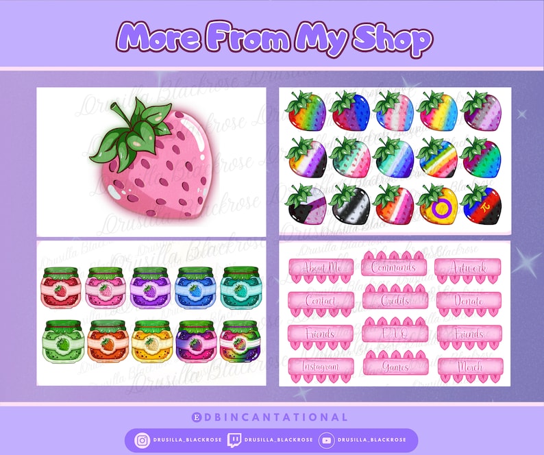 Cute Kawaii Strawberry Ice Cream Twitch Channel Point Icon, Sweet ...