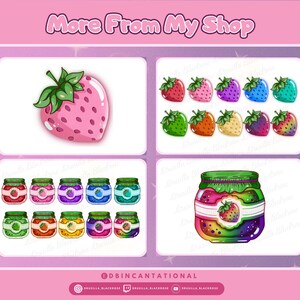 Cute Strawberry Badge Set of 10 Strawberry Twitch Sub and Bits Badges ...