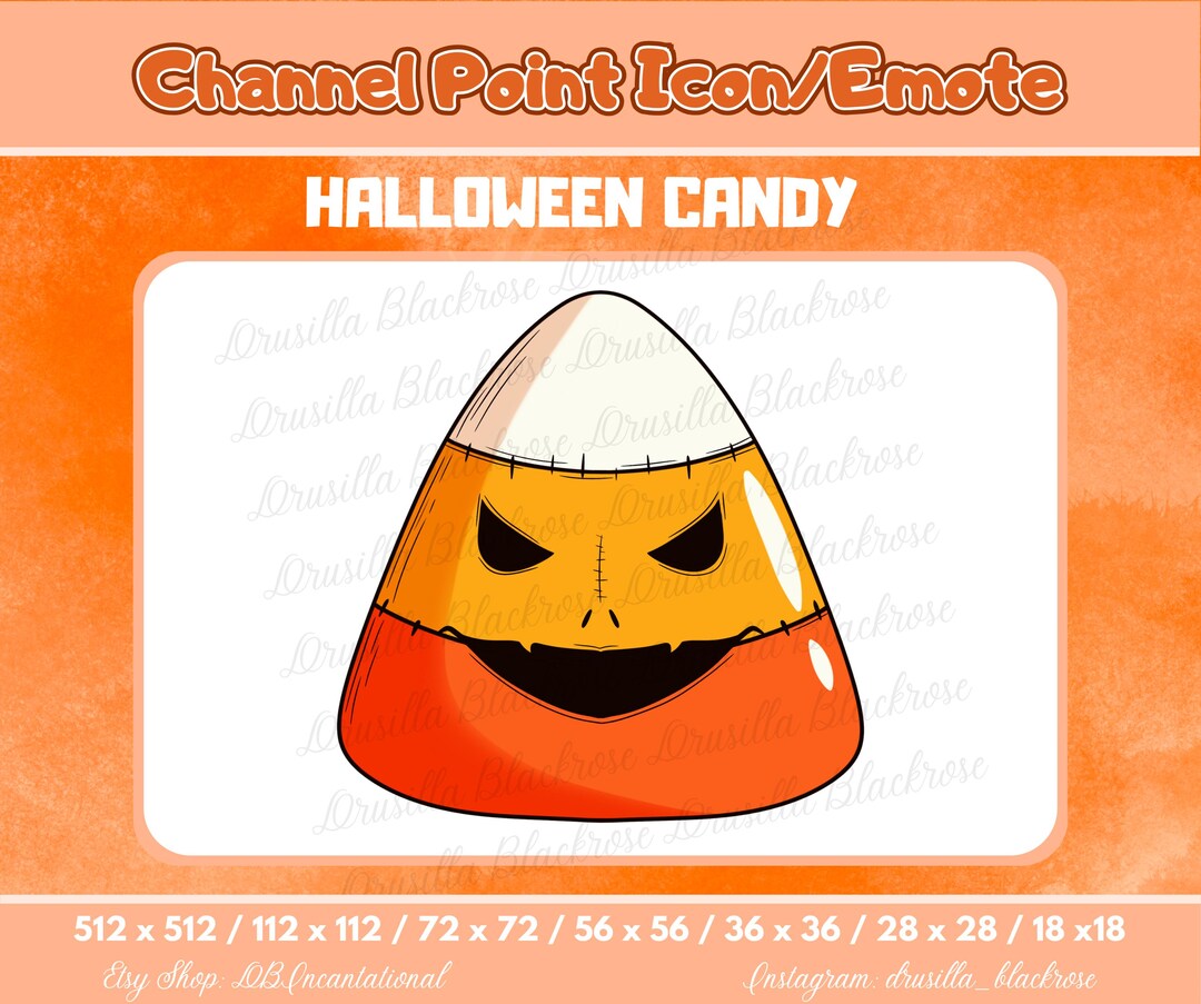 Spooky Halloween Candy Corn Emote: Twitch Telegram Sticker (7 Sizes ...