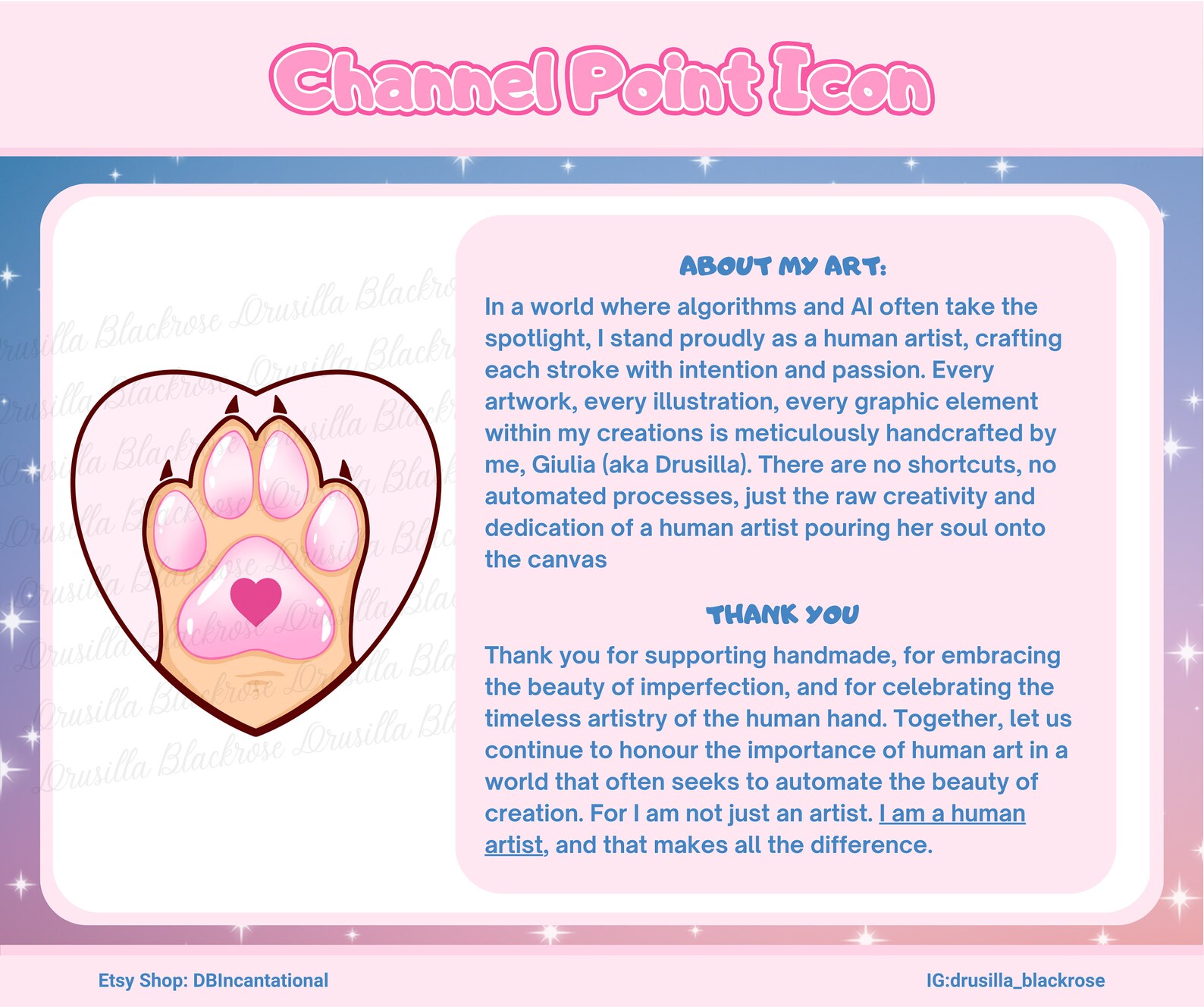 Heart Dog Paw Twitch Icon: Fawn Channel Points Badge (digital Download ...