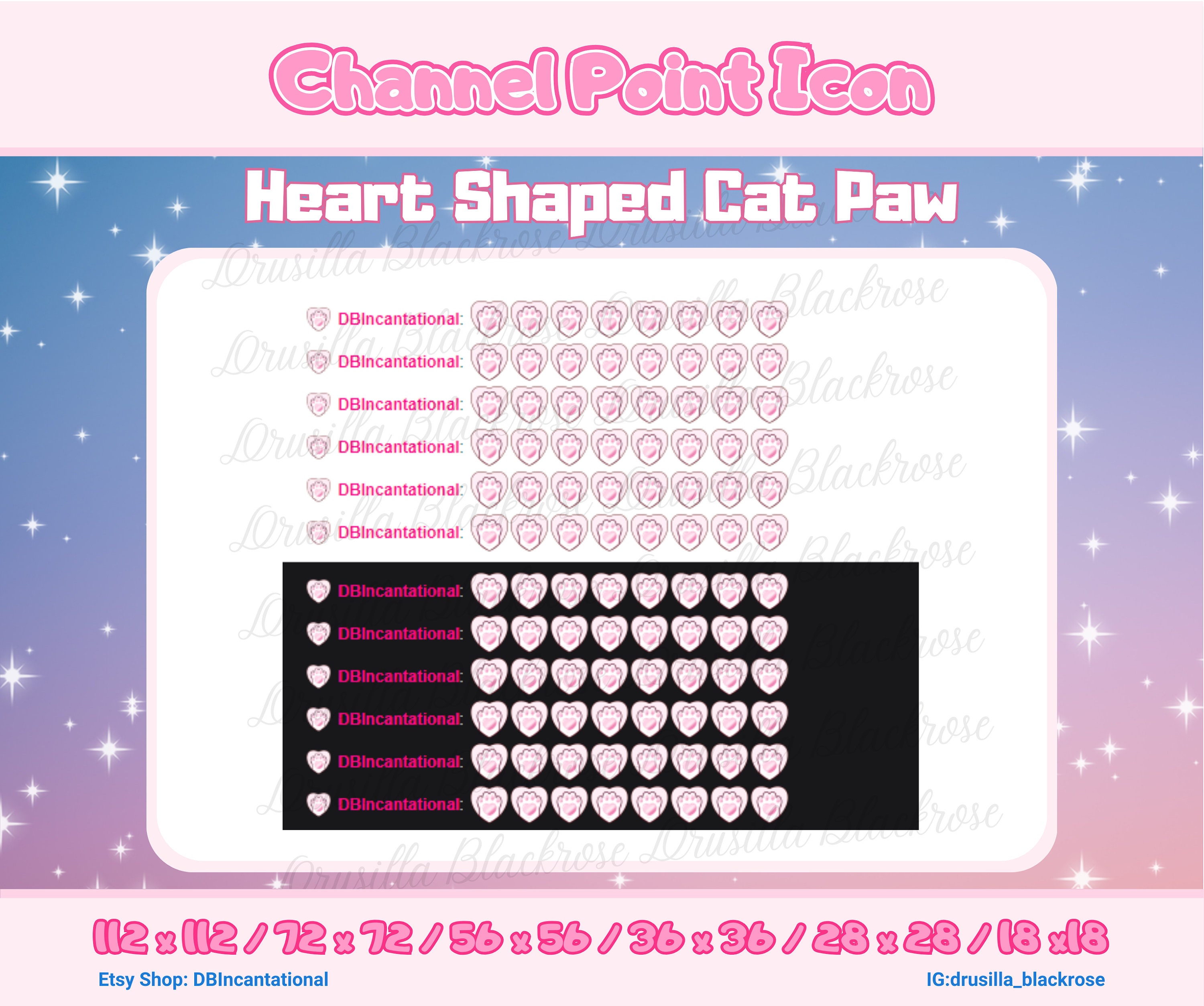 Heart-shaped Cat Paw Twitch Channel Points Icon, Adorable Cat Lover ...