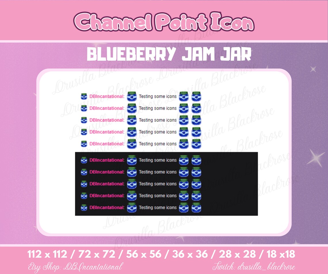 Blueberry Jam Jar Twitch Channel Points, Sweet Dessert Emote, Blueberry ...