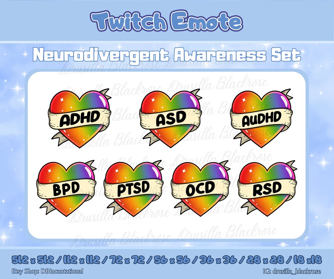 Traditional Rainbow Heart Tattoo Style Neurodivergent Awareness Twitch ...