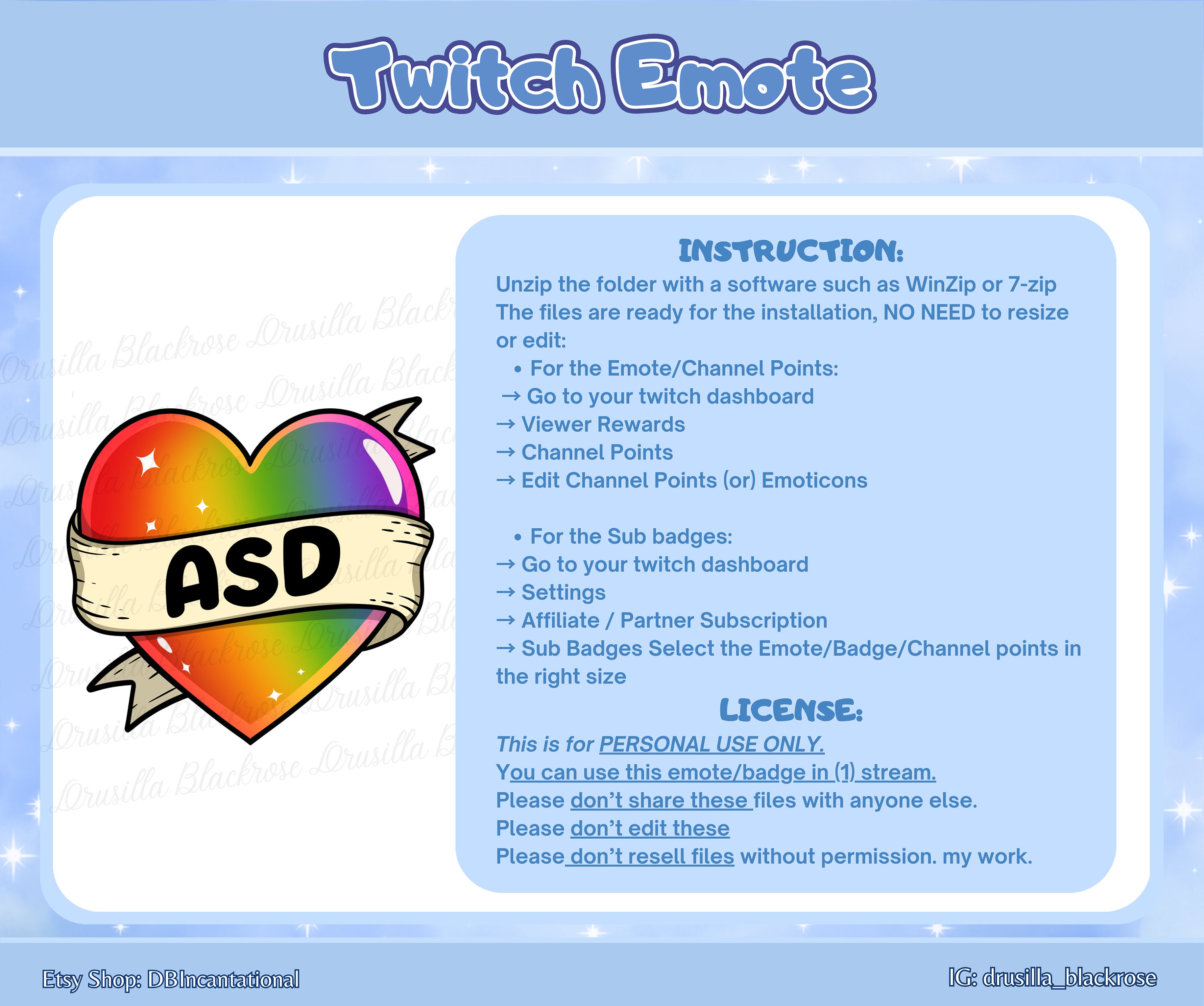 Rainbow Heart Tattoo Autism Awareness Twitch Emote (digital Download ...