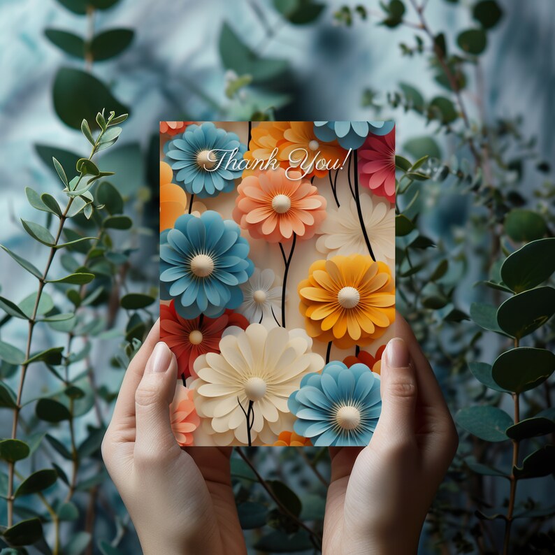 Thank You Card, Printable Digital Download, High Resolution, 5x7 and ...